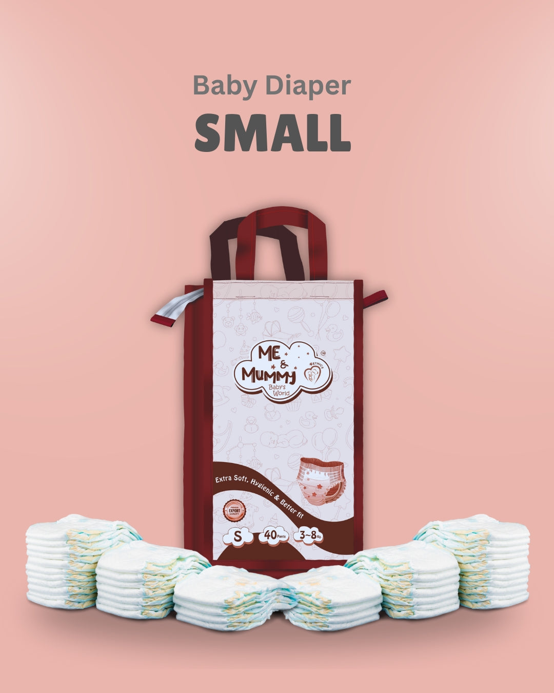 Small Baby Diaper Pants ( For 3 to 8 kg) – ME AND MUMMY